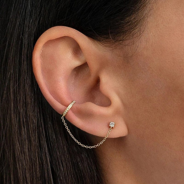 2 Hole Chain Earrings | Chain Jewelry - Chaîne Bijoux